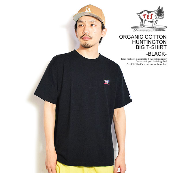 The Endless Summer エンドレスサマー TES ORGANIC COTTON HUNTINGTON BIG T-SHIRT -BLACK- メンズ Tシャツ 半袖 atftps