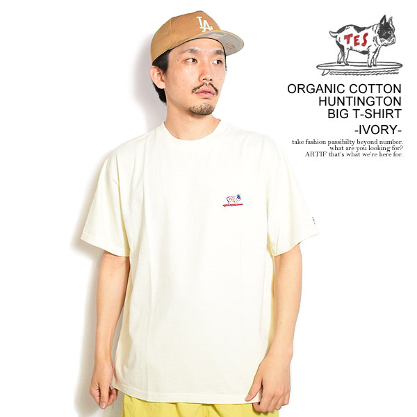 The Endless Summer エンドレスサマー TES ORGANIC COTTON HUNTINGTON BIG T-SHIRT -IVORY- メンズ Tシャツ 半袖 atftps