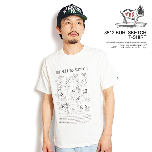 The Endless Summer エンドレスサマー TES 8812 BUHI SKETCH T-SHIRT メンズ Tシャツ 半袖 TES 国内生産 送料無料 atftps