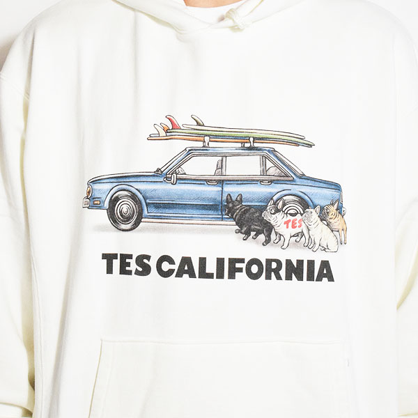 The Endless Summer エンドレスサマー TES 4 BUHI CHASING THE WAVES SWEAT PARKA -WHITE- メンズ パーカー atftps