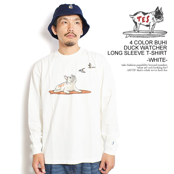 The Endless Summer エンドレスサマー TES 4 COLOR BUHI DUCK WATCHER LONG SLEEVE T-SHIRT -WHITE- Tシャツ atftps