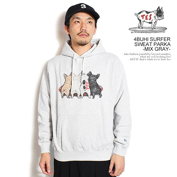 The Endless Summer エンドレスサマー TES 4BUHI SURFER SWEAT PARKA -MIX GRAY- メンズ パーカー プルオーバー TES atftps