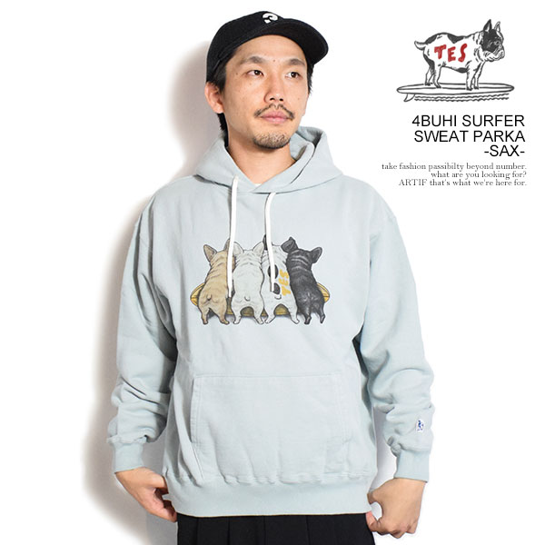 The Endless Summer エンドレスサマー TES 4BUHI SURFER SWEAT PARKA -SAX- メンズ パーカー プルオーバー TES atftps