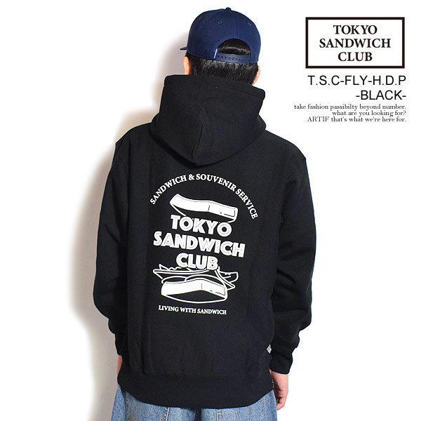 TOKYO SANDWICH CLUB トウキョウサンドウィッチクラブ T.S.C-FLY-H.D.P -BLACK- メンズ パーカー プルオーバー 裏起毛 atftps
