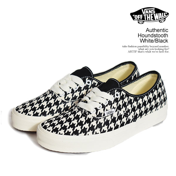 VANS バンズ Authentic Houndstooth White/Black メンズ スニーカー ヴァンズ シューズ オーセンティック atfacc