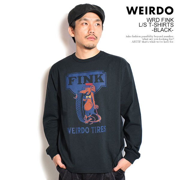WEIRDO ウィアード WRD FINK - L/S T-SHIRTS -BLACK- メンズ Tシャツ 長袖 ロンT クルーネックTシャツ アメカジ 送料無料 atftps