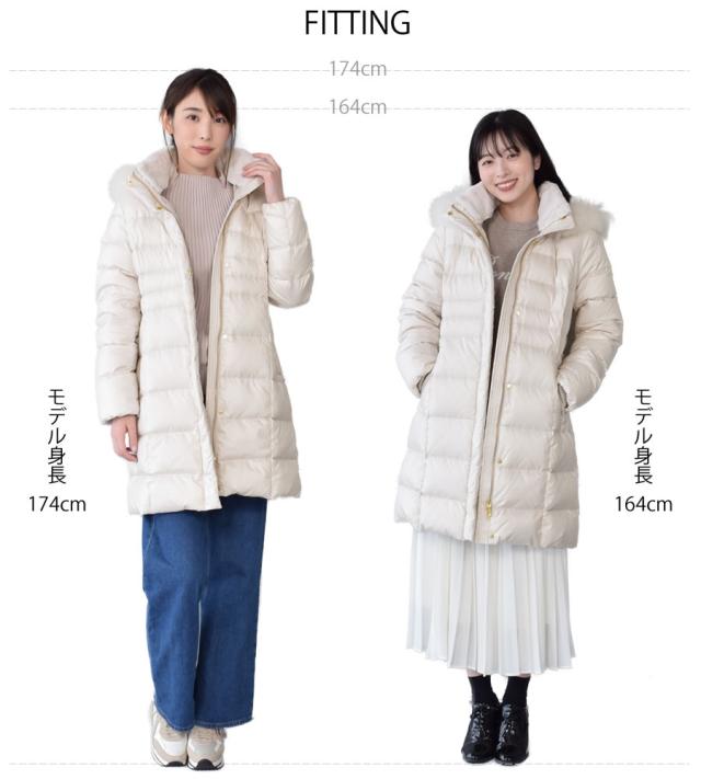 ダウンコート レディース ミディアム丈 Merfirge ダウン90% フォックス