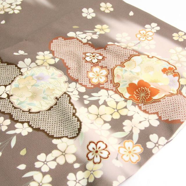 【レンタル】 訪問着 レンタル 19点フルコーディネートレンタルセット「茶色地に雪輪と雲どり」結婚式 入学式 七五三 ママ レトロ モダン 30代 40代 50代 レンタル】 訪問着 レンタル 19点フルコーディネートレンタルセット