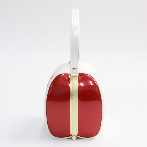 zu〕日本製 成人式 振袖用 合皮バッグ「白地に梅刺繍」ちりめん