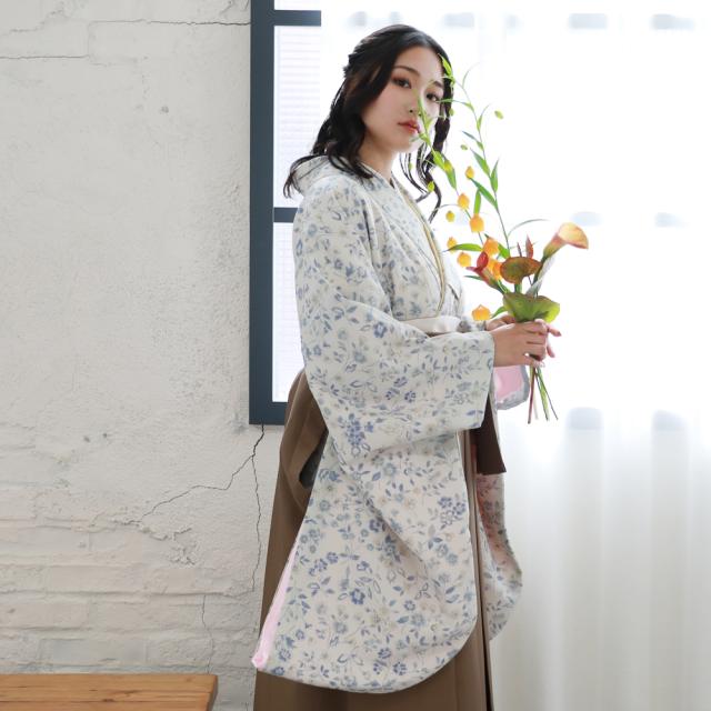 卒業式 袴 レンタル 女 大学 フルセット 袴セット 女性 卒業式袴セット 袴フルセット 「ベージュに小花」レンタル シンプル   大人