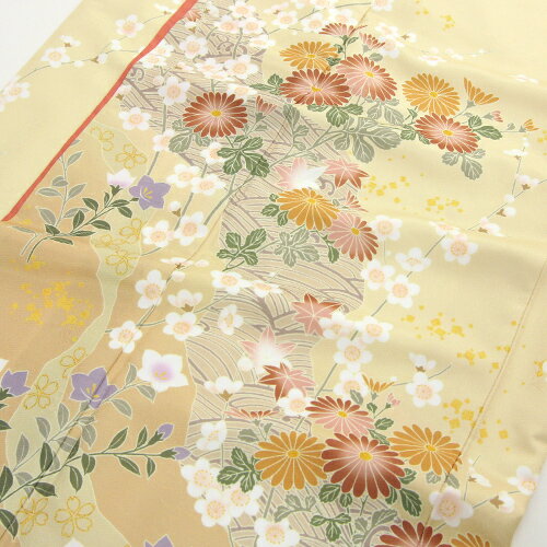 訪問着 レンタル 19点フルコーディネートレンタルセット「黄色地に菊