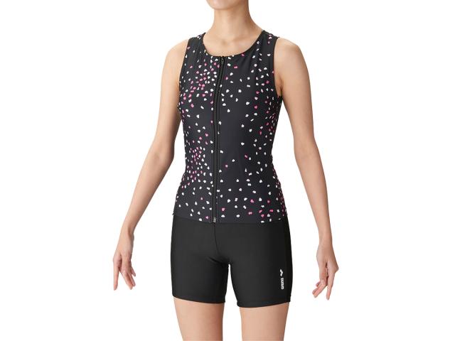 アリーナ arena フィットネスセパレーツ(カバーバック 差し込みパッド) レディース ブラック 黒 水泳 スイム フィットネス 水着 LAR4252W-BLK