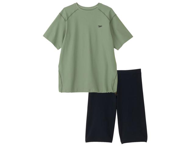 スピード speedo MJG 上下セット メンズ カーキ 枯草色 水泳 スイム フィットネス スイムウエア SF22455-SK