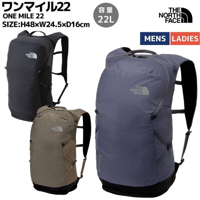 ザ・ノース・フェイス THE NORTH FACE 【正規取扱店】ONE MILE 22 ワンマイル22 ユニセックス デイパック ブラック グレー カーキ カジュアル ランニング バッグ リュック 中型 バックパック NM62460 K LG MR
