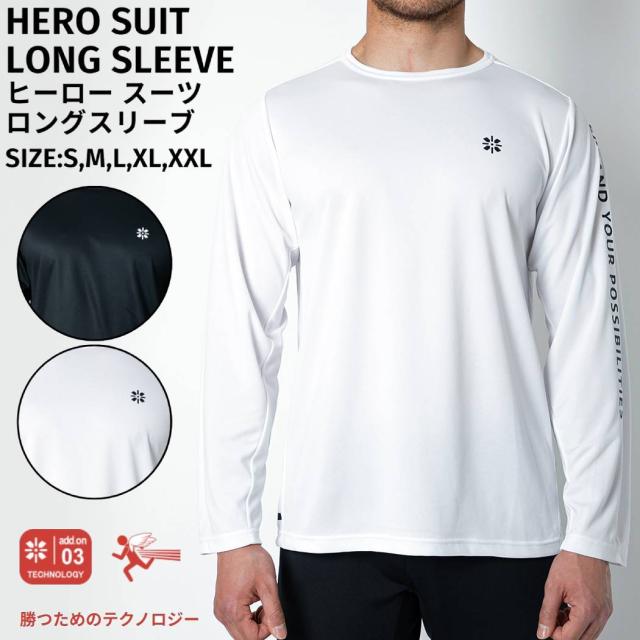 アドエルム AddElm HERO SUIT LONG SLEEVE ヒーロー スーツ　ロングスリーブ メンズ 長袖 Tシャツ ブラック 黒 ホワイト 白 スポーツ トレーニング Tシャツ A324SUB1A