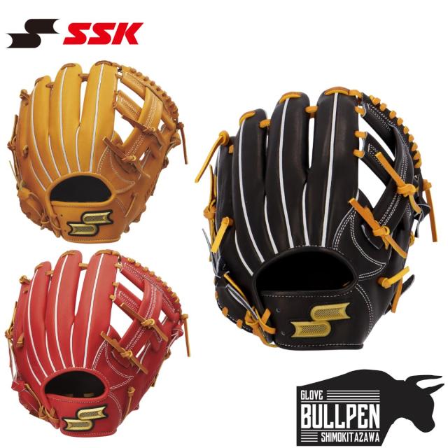 エスエスケイ SSK 【専用グラブ袋付き】プロエッジシリーズB 硬式用グラブ 内野手用 6S 一般 proedge ブラック オレンジ 【ベースボールマリオ】 野球 硬式 グローブ 高校野球 大学 社会人 PKB844