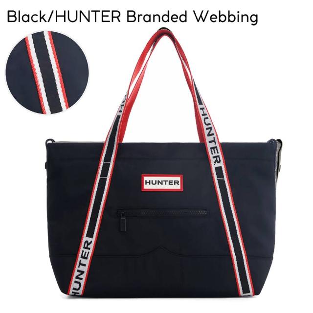 ハンター HUNTER 【正規取扱販売店】NYLON MIDI TOPCLIP TOTE ナイロン ミディアム トップ クリップ トート バッグ 13.06L メンズ レディース ブラック カジュアル バッグ 2WAY 通勤 通学 トートバッグ ショルダーバッグ ストラップ取り外し可能 UBS1201KBM
