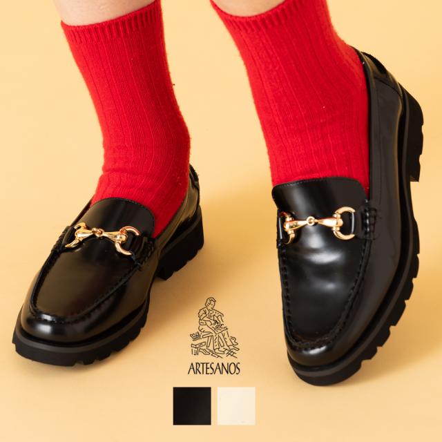 アルテサノス ARTESANOS レザービットローファー レディース 本革 ビット 金具 ラウンドトゥ 革靴 牛革 クラシック モダン きれいめ フォーマル 高級感 カジュアル シンプル GU12-312-10F-FL