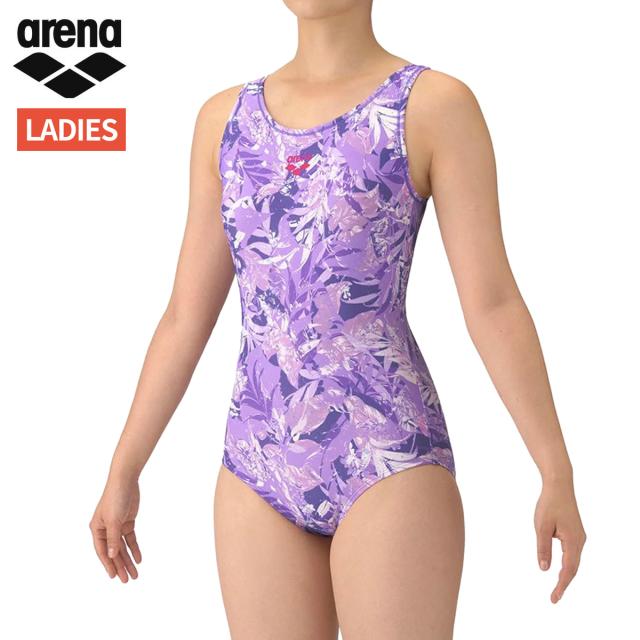 アリーナ arena フィットネスワンピース(Uバック 差し込みパッド) レディース パープル 紫 水泳 スイム フィットネス 水着 ワンピース AS5FWF20L-PPPP