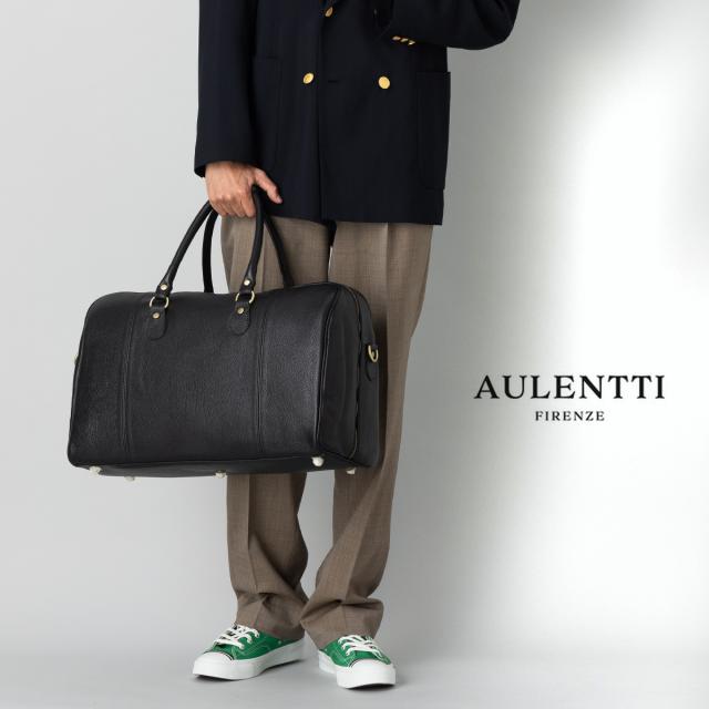 オウレンティ AULENTTI オーレンティ 本革ボストンバッグ メンズ 2WAY 手持ち 肩掛け 大容量 旅行 出張 ゴルフ ビジネス 1泊 2泊 ショルダーストラップ付き カジュアル トラベル プレゼント 底鋲付き FB-AZURRA-DO-M