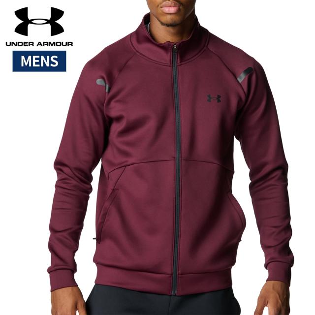 アンダーアーマー UNDER ARMOUR UAアーマーニット トラックジャケット メンズ 秋 冬 ワインレッド えんじ色 スポーツ トレーニング フルジップ ジャケット 6007743-600