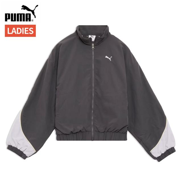 プーマ PUMA CORE HERITAGE コア ヘリテージ ラインド ウーブン ジャケット レディース グレー 灰色 スポーツ フィットネス フルジップ ジャケット 690171-44