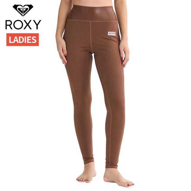 ロキシー ROXY REFLECT BRIGHTLY LEGGINGS リフレクト ブライトリー レギンス レディース オールシーズン 水陸両用 速乾 UVカット ブラウン 茶色 スポーツ フィットネス ロング タイツ RPT254508-BRN