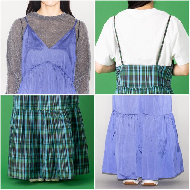 サラマリカ Sara mallika POLY TAFFETA CAMI DRESS ポリタフタキャミ