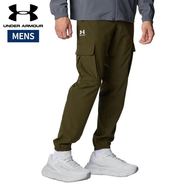アンダーアーマー UNDER ARMOUR UAバイブウーブン カーゴパンツ メンズ グリーン 緑 スポーツ トレーニング ロング パンツ 1386558-308