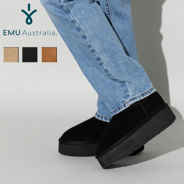 【国内正規取扱い店】エミュー emu PLATFORM MICRO WOOL プラットフォーム マイクロ ウール レディース 秋 冬 ブーツ シューズ スニーカー ウールブーツ メリノウール ムートン ブーツ 本革 レザー 防寒 保温 ファー ボア W13159