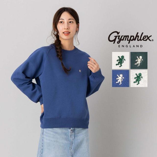 ジムフレックス GYMPHLEX 長袖 スウェットプルオーバー スウェット 被り クルーネック トレーナー 裏起毛 レディース プルオーバー 春 秋 冬 羽織り カジュアル シンプル かわいい 刺繍 GY-C0291