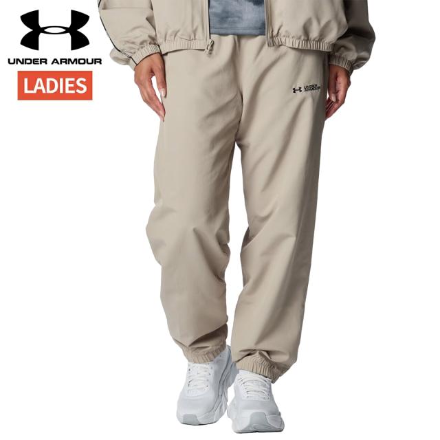 アンダーアーマー UNDER ARMOUR UAトリコット ライナー ウーブン パンツ レディース ベージュ スポーツ フィットネス ロング パンツ 6007722-203