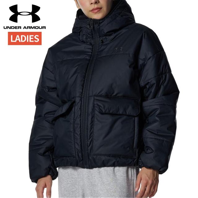 アンダーアーマー UNDER ARMOUR UAインサレーテッド フルジップ ジャケット レディース 秋 冬 ブラック 黒 スポーツ フィットネス アウター 中綿 ジャケット 防寒 6007724-001