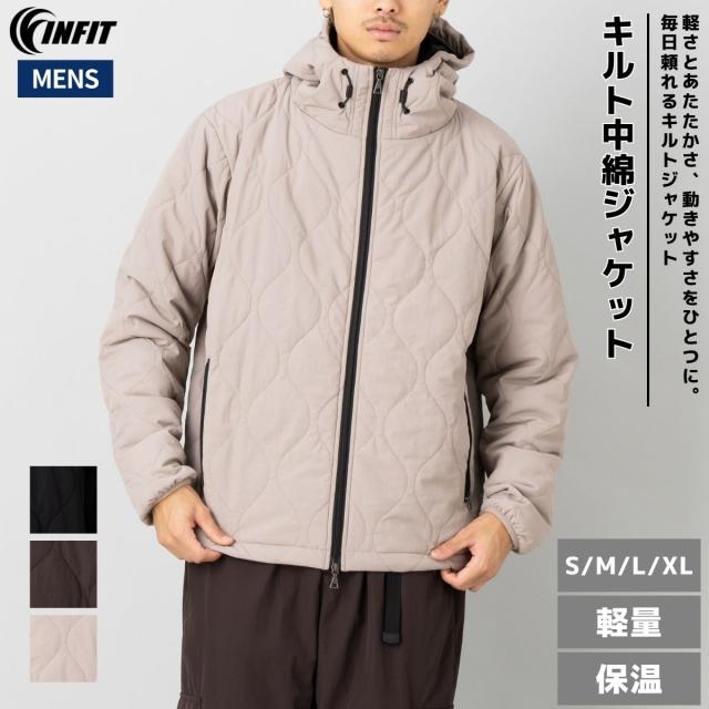 インフィット INFIT キルト中綿ジャケット メンズ 秋 冬 アウター ブラック 黒 ブラウン 茶色 ベージュ カジュアル ウェア アウター 防寒 保温 5FHC-3007