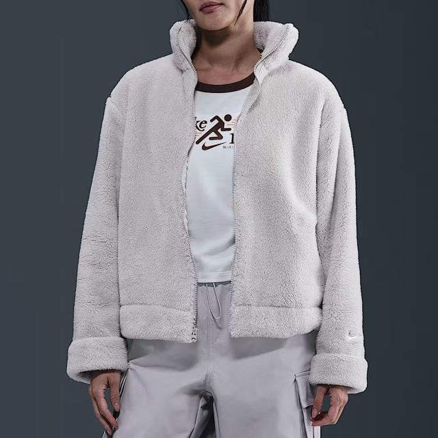 ナイキ NIKE スポーツウェア エッセンシャル ハイパイル フリース ジャケット レディース 秋 冬 ホワイト 白 スポーツ フィットネス フリース ジャケット HV2816-072