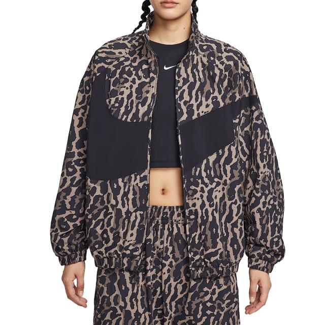 ナイキ NIKE スポーツウェア ウーブン プリント ジャケット レディース 秋 冬 ブラック 黒 スポーツ フィットネス フルジップ ジャケット IB7264-010