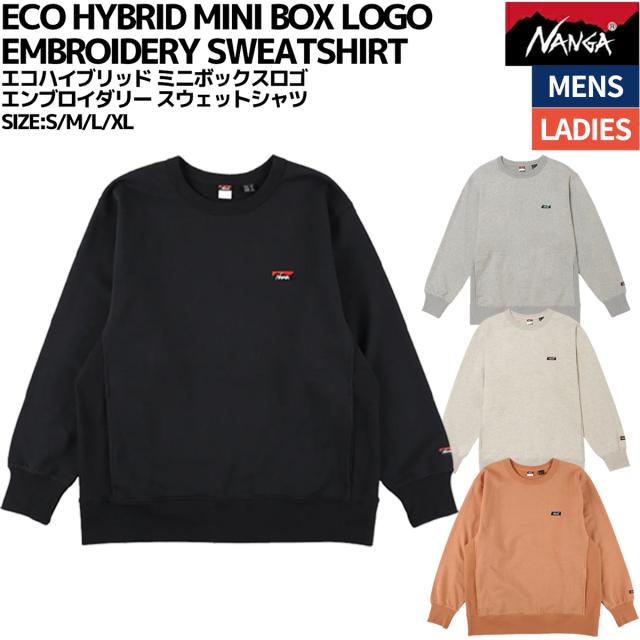 ナンガ NANGA ECO HYBRID MINI BOX LOGO EMBROIDERY SWEATSHIRT メンズ レディース ユニセックス カジュアル ウェア アウトドア 長袖 スウェット タウンユース NW2441-1F013