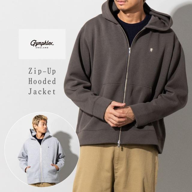 ジムフレックス GYMPHLEX ジップフードジャケット メンズ オールシーズン パーカー カジュアル ウェア フーディ フード付き GY-C0478
