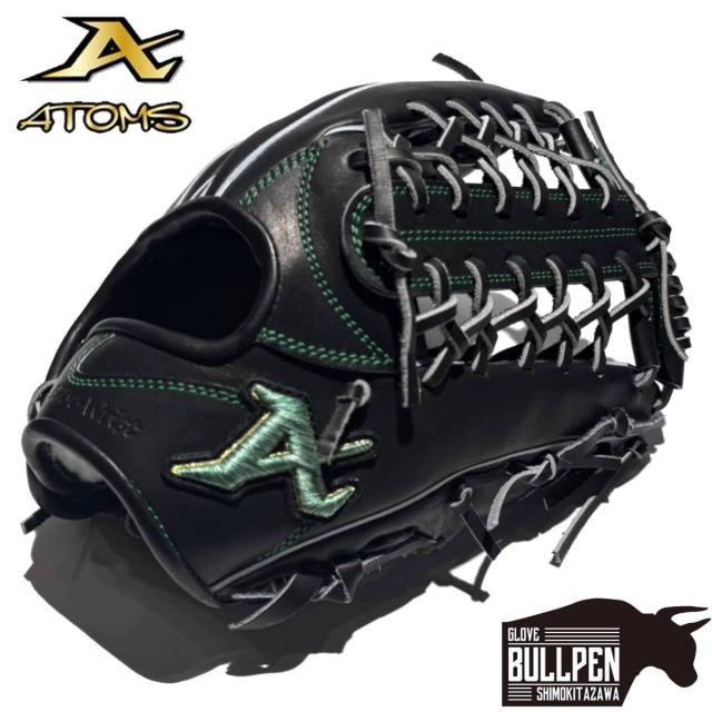 アトムズ ATOMS 専用グラブ袋付き 限定 硬式用グラブ 外野手用 一般 32.0cm 702型 ブラック グリーンラベル 2026SS 野球 硬式 グローブ 外野手 学生 社会人 AKG-NE702B