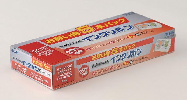 （まとめ買い）ELPA FAXインクリボン FIR-P19-5P 〔×3〕 【北海道・沖縄・離島配送不可】