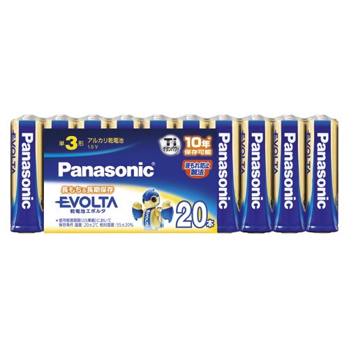 （まとめ買い）パナソニック エボルタ単3 20個パック シュリンク LR6EJ/20SW 00073810 〔×3〕 【北海道・沖縄・離島配送不可】