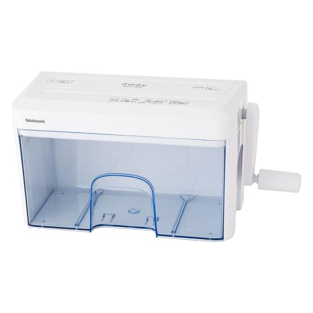 （まとめ買い）ナカバヤシ 3ウェイハンドシュレッダ303 ホワイト NSH-303WH 〔×3〕 【北海道・沖縄・離島配送不可】