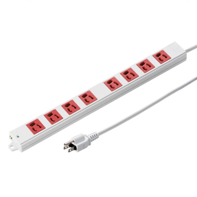 サンワサプライ 工事物件タップ 3P 8個口 3m レッド TAP-K8-3R 【北海道・沖縄・離島配送不可】