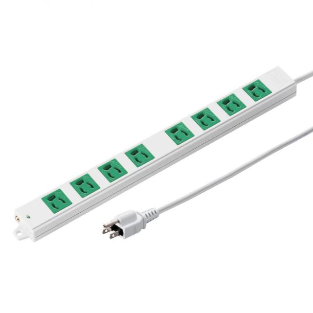 サンワサプライ 工事物件タップ 3P 8個口 3m グリーン TAP-K8-3G 【北海道・沖縄・離島配送不可】