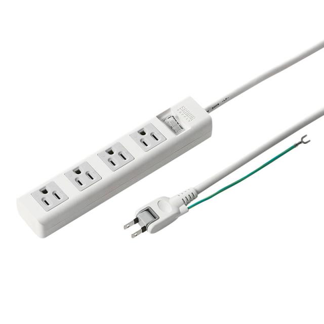 （まとめ買い）サンワサプライ 電源タップ 3P 4個口 5m TAP-N3450SWN 〔×3〕 【北海道・沖縄・離島配送不可】