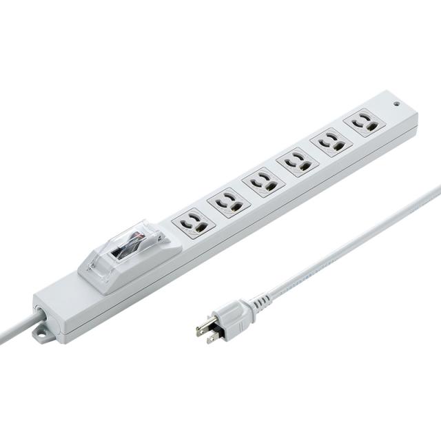 サンワサプライ 安全ブレーカータップ オフィス 工場用 3P 6個口 3m TAP-BR36A-3 【北海道・沖縄・離島配送不可】