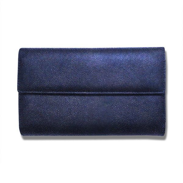 （まとめ買い）コレクト マルチケース アコーディオン式 本革調 8ポケット 通帳・手帳・パスパードなどの携帯 紺 CP-34V-BL 〔3個セット〕 【北海道・沖縄・離島配送不可】