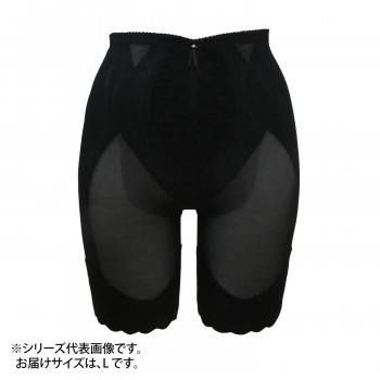 TAMURA Yauco シルキーボディシェイプ ロングガードル YTJ04 ブラック L 【北海道・沖縄・離島配送不可】