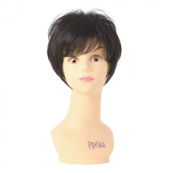 プリシラ ミセス六分ウィッグ フェザーカールハーフ 耐熱 ショコラブラック A-116-TCK 【北海道・沖縄・離島配送不可】