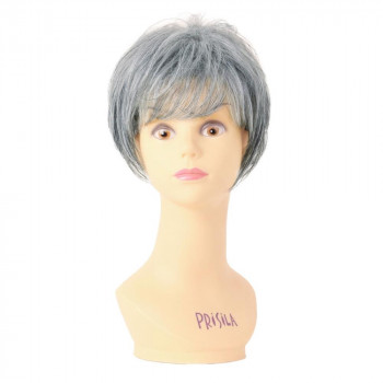 プリシラ ミセス六分ウィッグ フェザーカールハーフ 耐熱 グレイヘア A-116-TGH 【北海道・沖縄・離島配送不可】